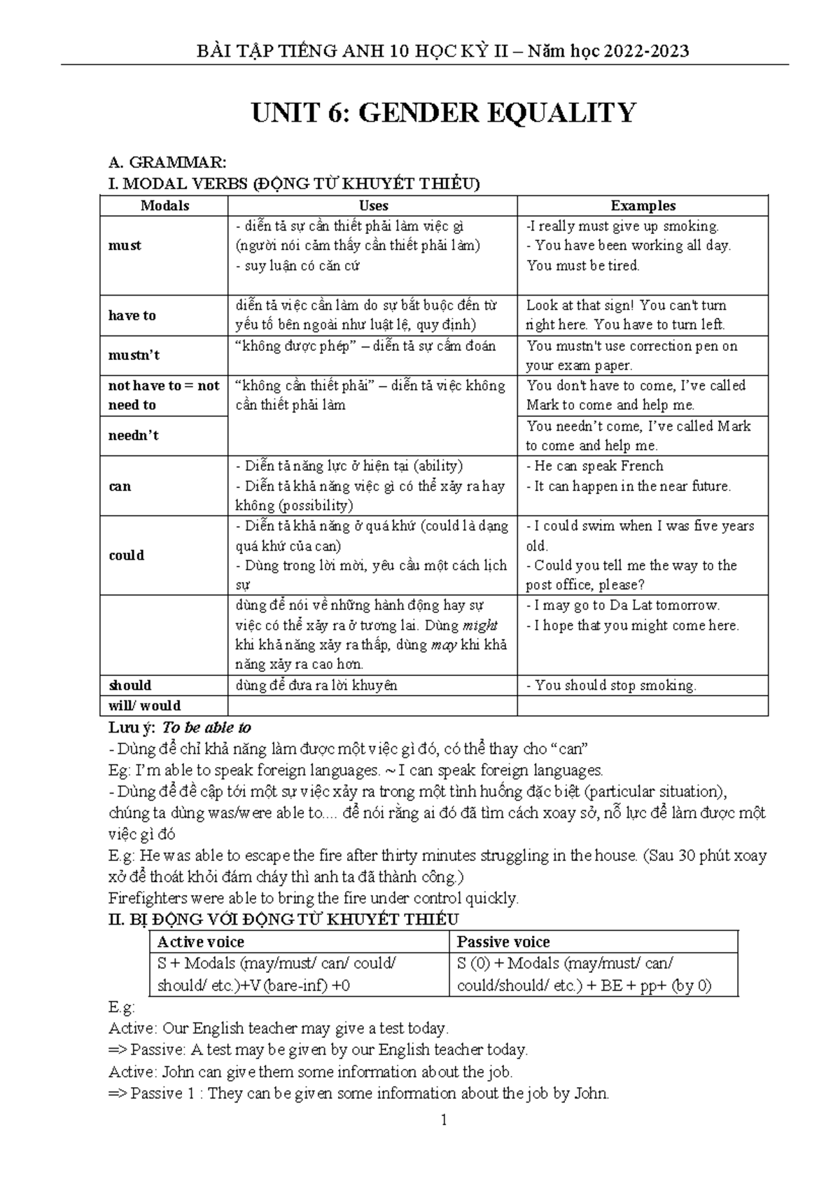 629733249 Extra Practice Gender Equality Unit 6 Grammar and Vocabulary ...