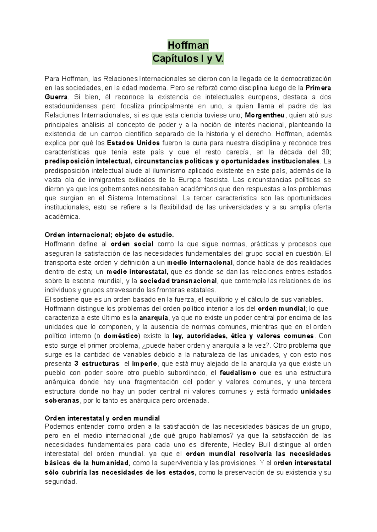 Hoffman - Hoffman Capítulos I y V. Para Hoffman, las Relaciones ...