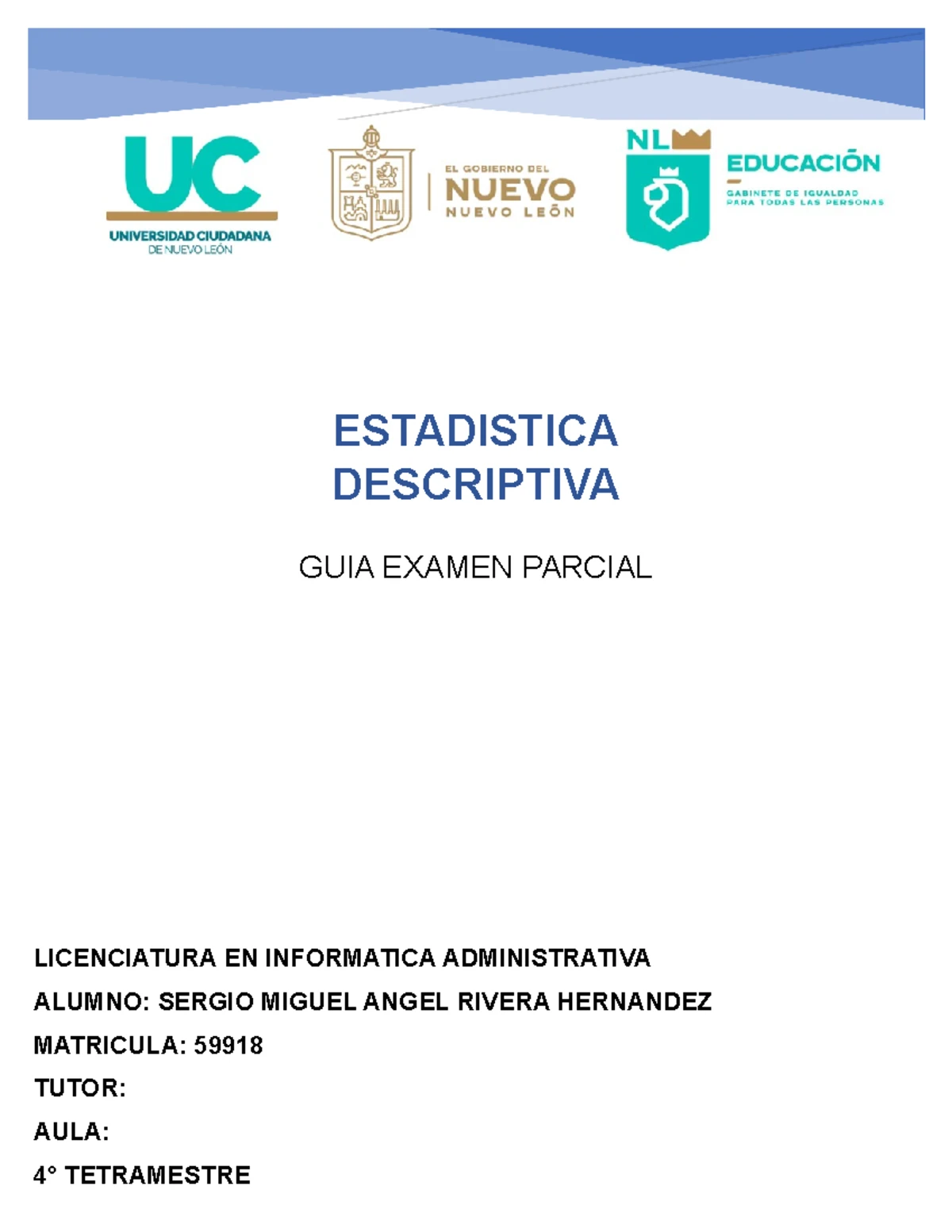Primer P Guia Estadistica LB 9 - Guia primer parcial Estadistica ...
