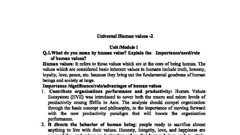 UHV - Universal Human Values: Understanding Human Values and Education ...