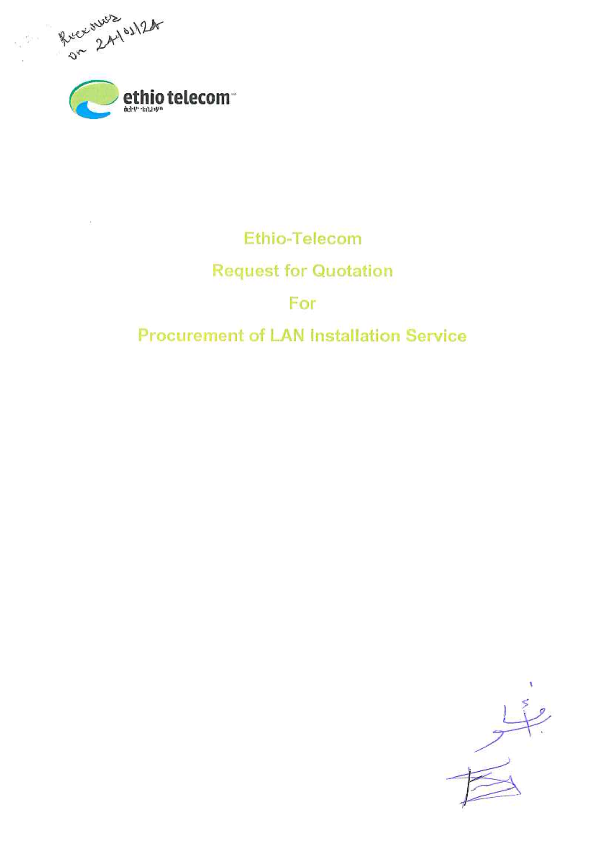 RFQ for LAN Installation Services by Ethio Telecom - Requirements ...