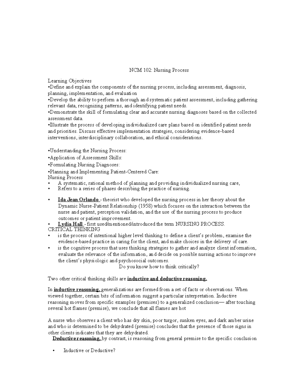 103- Midterm 4 - Bssnsn jsis - NCM 102: Nursing Process Learning ...