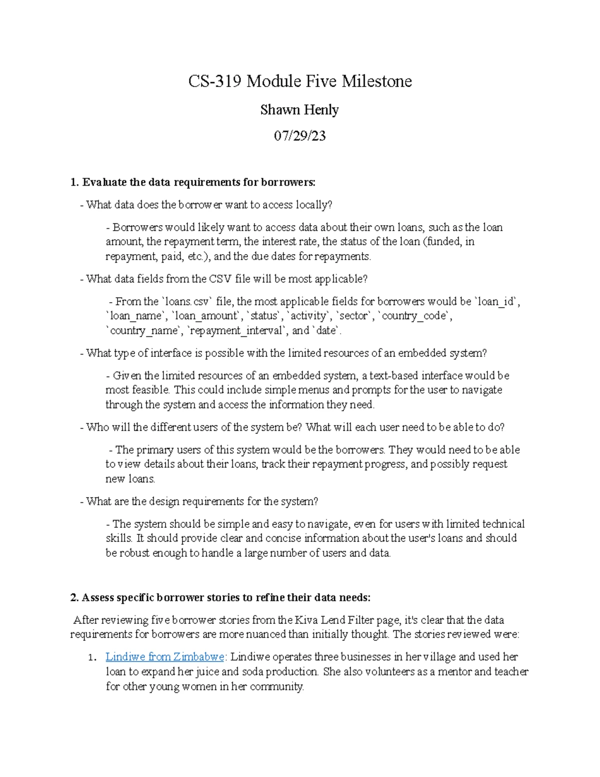 CS 319 Module 2: Interview Insights on User Personas and App Evaluation ...