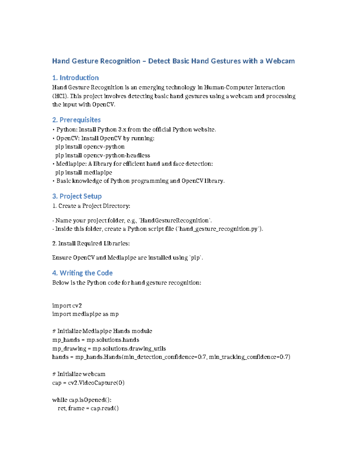 Hand Gesture Recognition Guide: Detecting Basic Gestures with Webcam ...