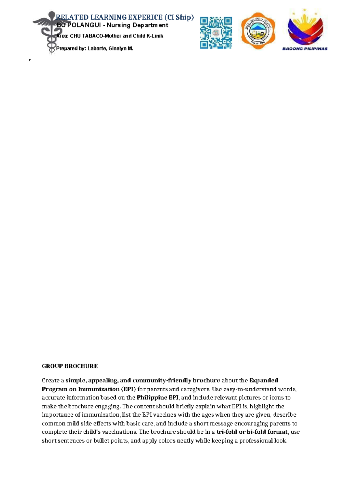 Group Brochure on Expanded Program on Immunization (EPI) - CI Ship ...