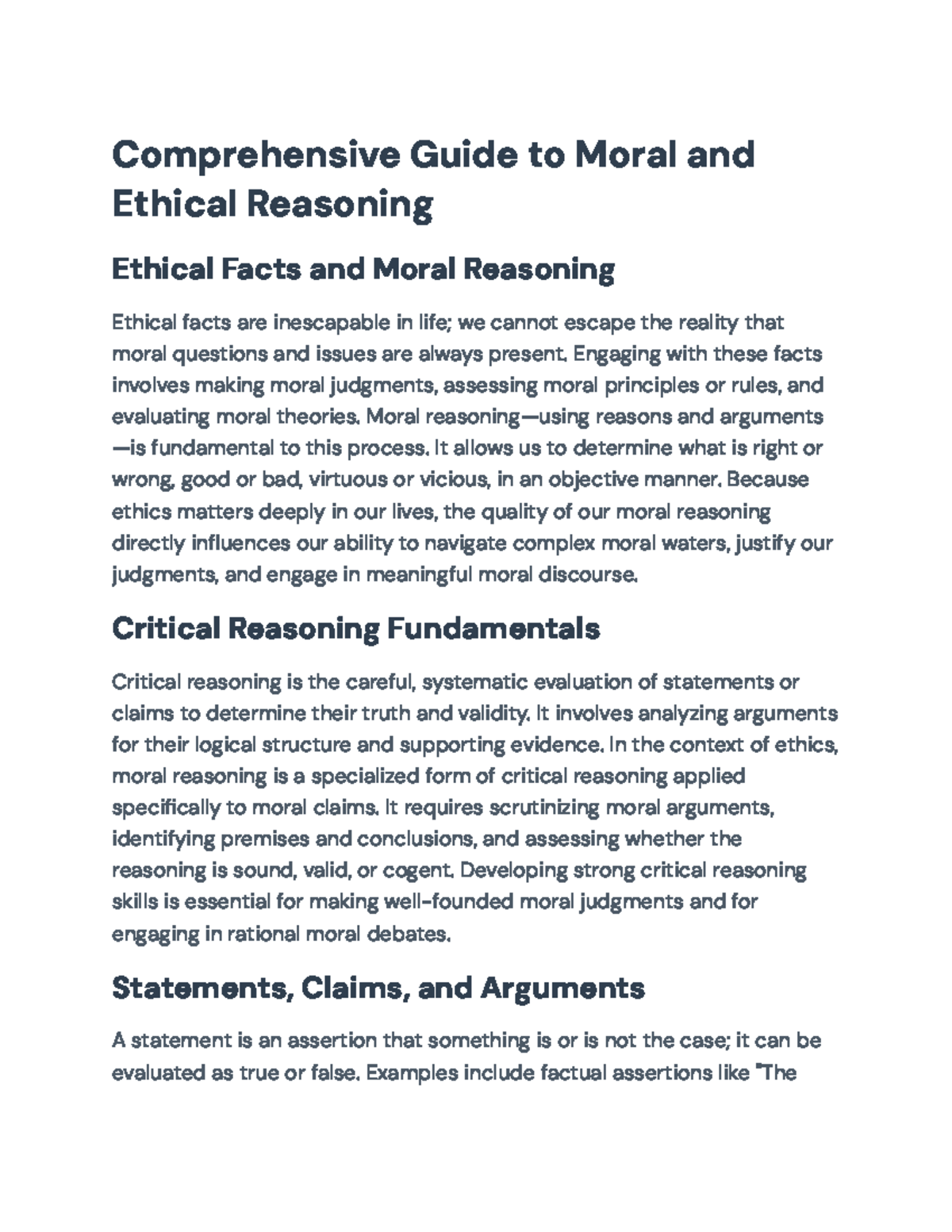 Comprehensive Guide to Moral Reasoning and Argumentation Techniques ...