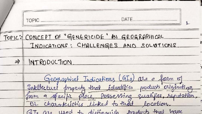 Concept of Genericide in Geographical Indications: Challenges ...