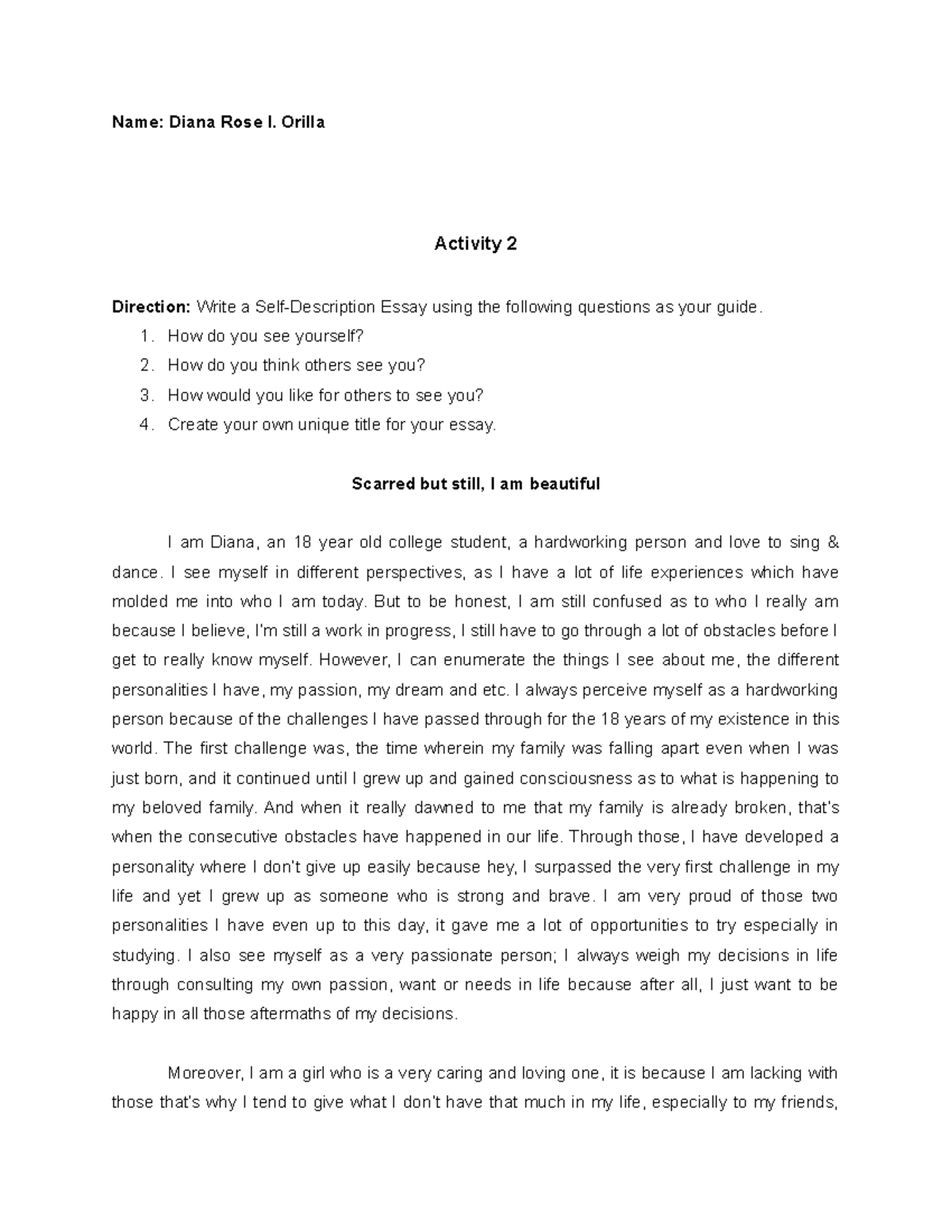 How Do Others See Me Examples