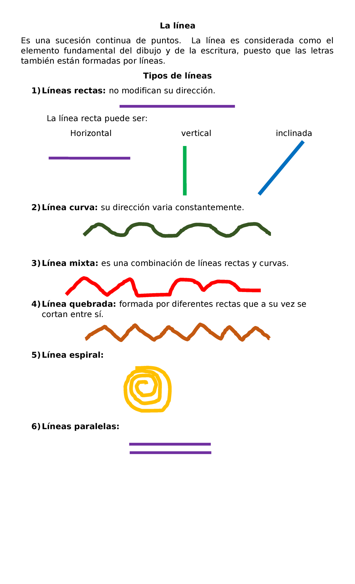 La línea - La línea Es una sucesión continua de puntos. La línea es ...