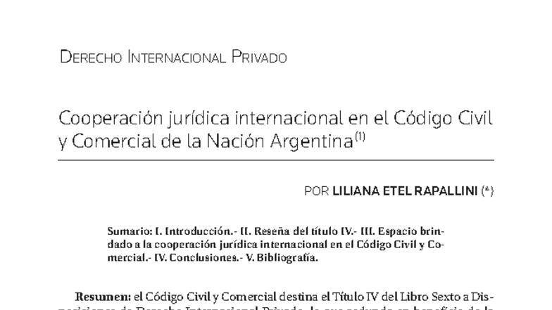 Derecho Internacional Privado: Cooperación Jurídica en el CCiv. y Com ...