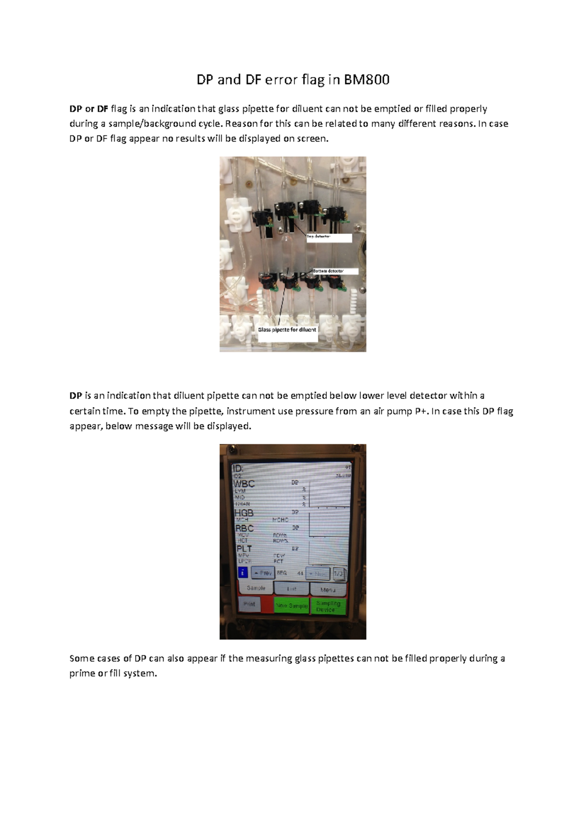 BM800 DP and DF Error Flags: Troubleshooting Guide - Studocu