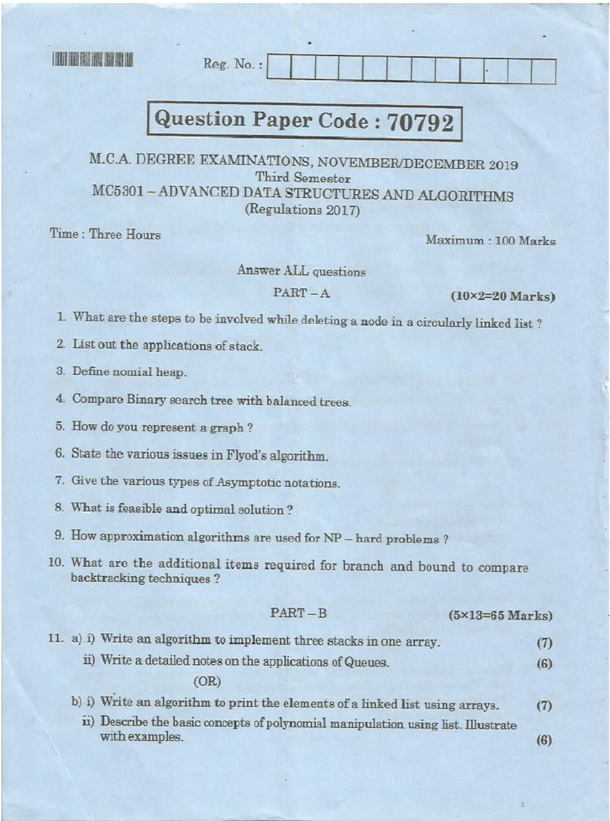 Anna University MC 5301- Advanced DATA Structures AND Algorithms ...