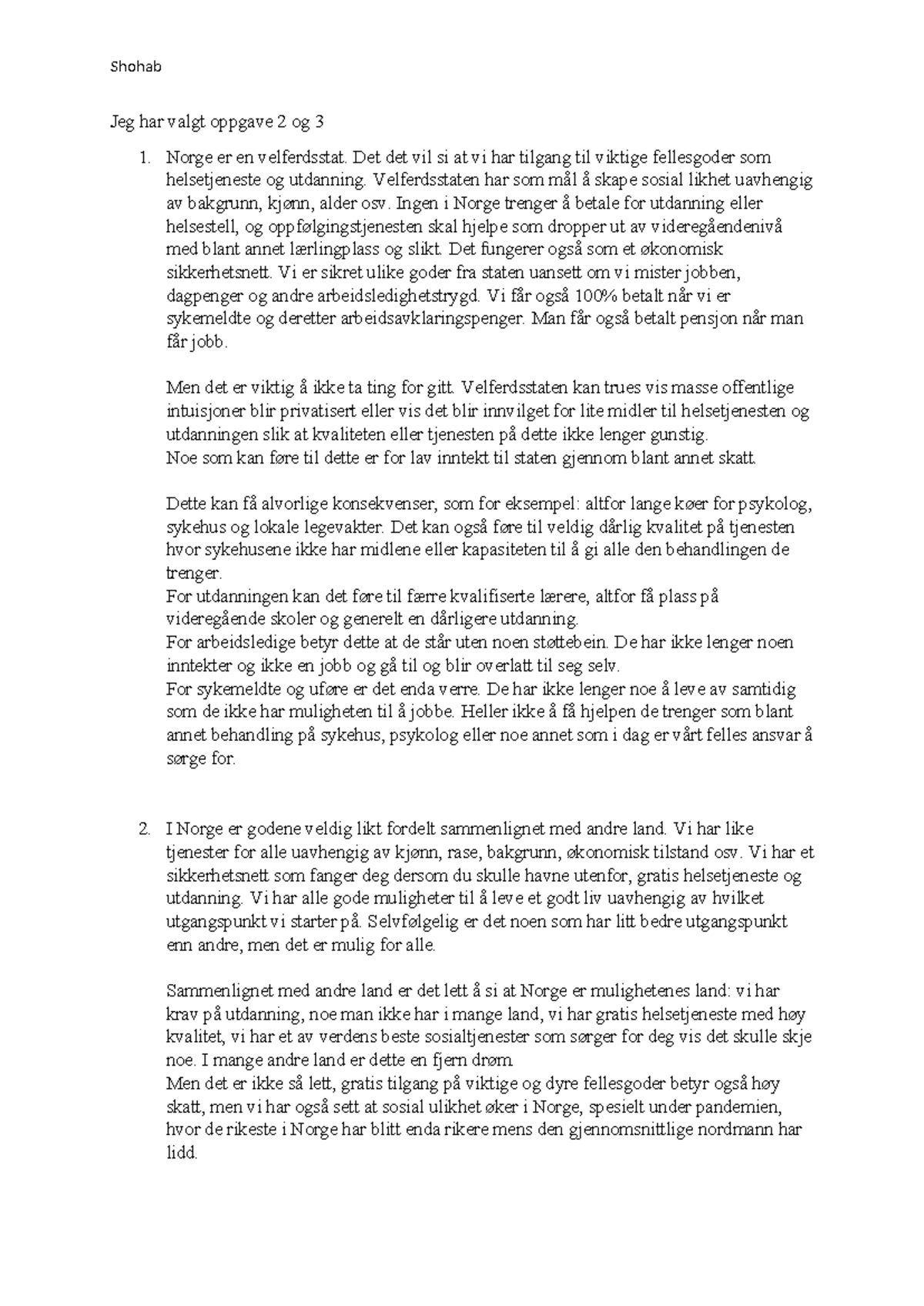 Samfunnsfag Prøve 7: Velferdsstaten i Norge og Dens Utfordringer - Studocu
