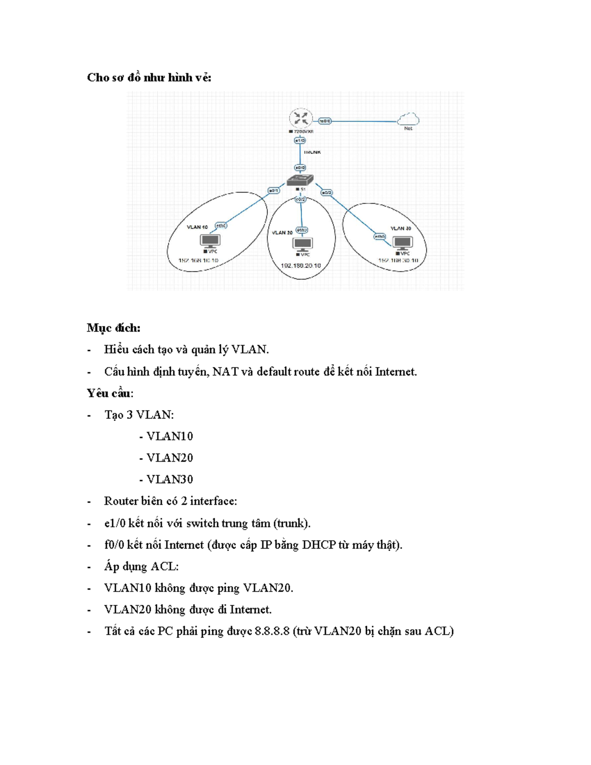 CS372 - EVE - Lab 10: VLAN Configuration and NAT Setup - Studocu