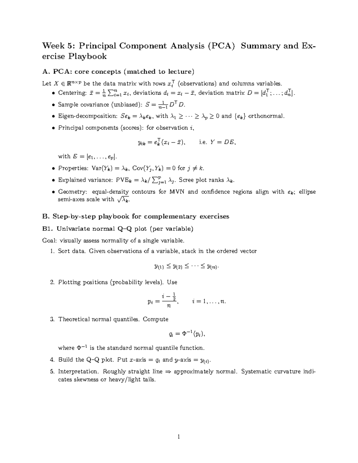 Week 5: PCA Summary & Exercises Playbook for IMS Course - Studeersnel