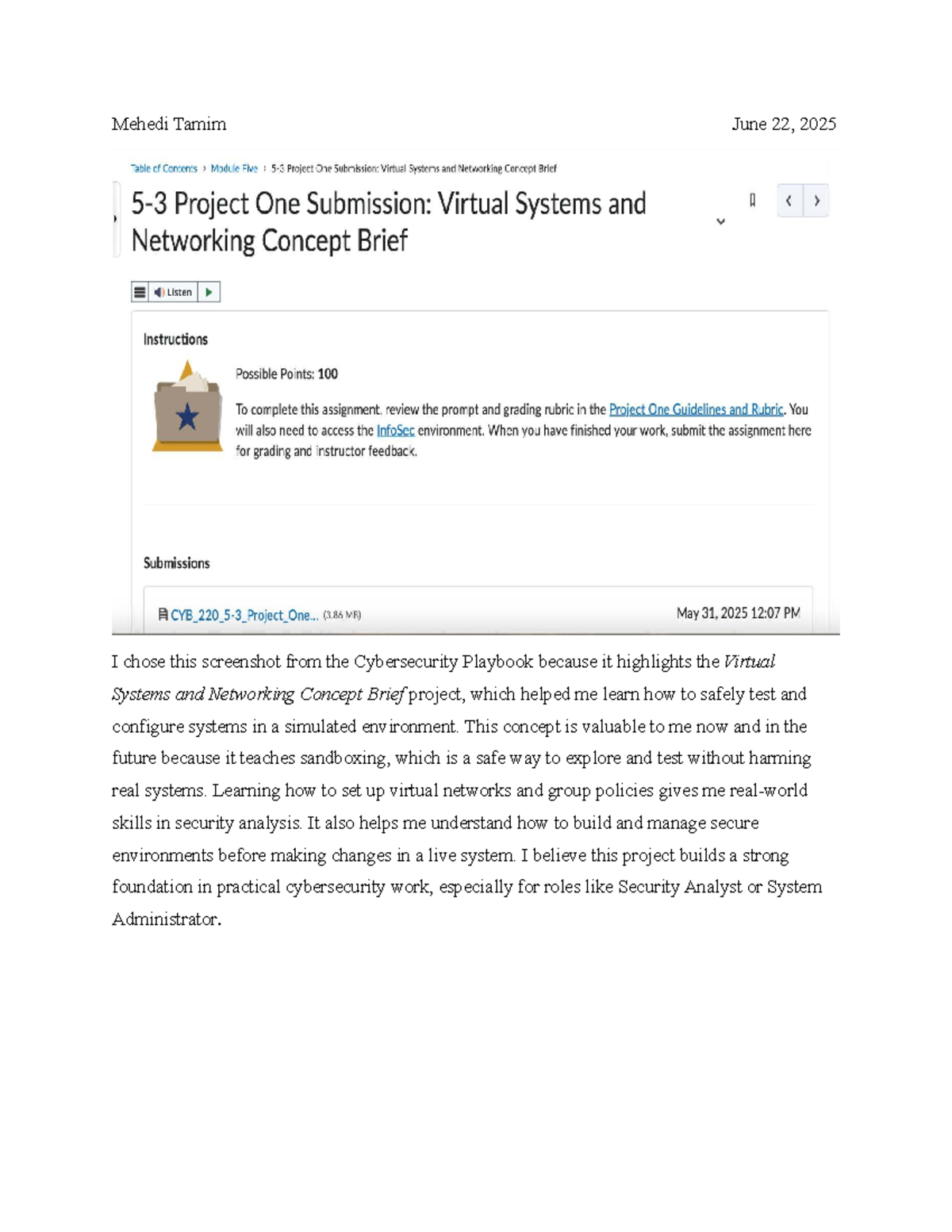 CYB 220 Playbook: Virtual Systems & Networking Concept Insights - Studocu