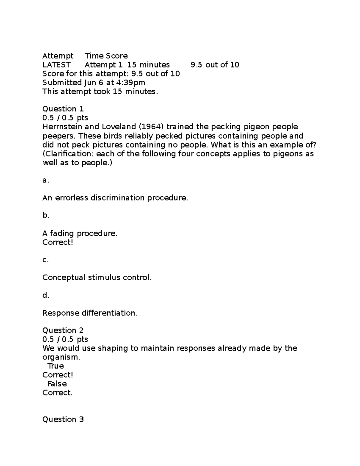 ABA Week 9 Quiz 1: Key Concepts in Discrimination and Stimulus Control ...
