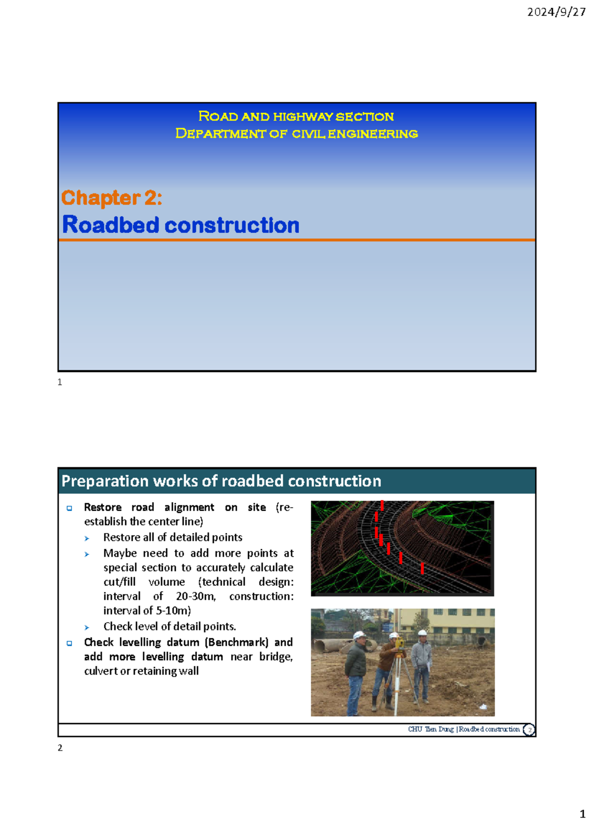 Road and Highway Section CE 101: Roadbed Construction Methods - Studocu