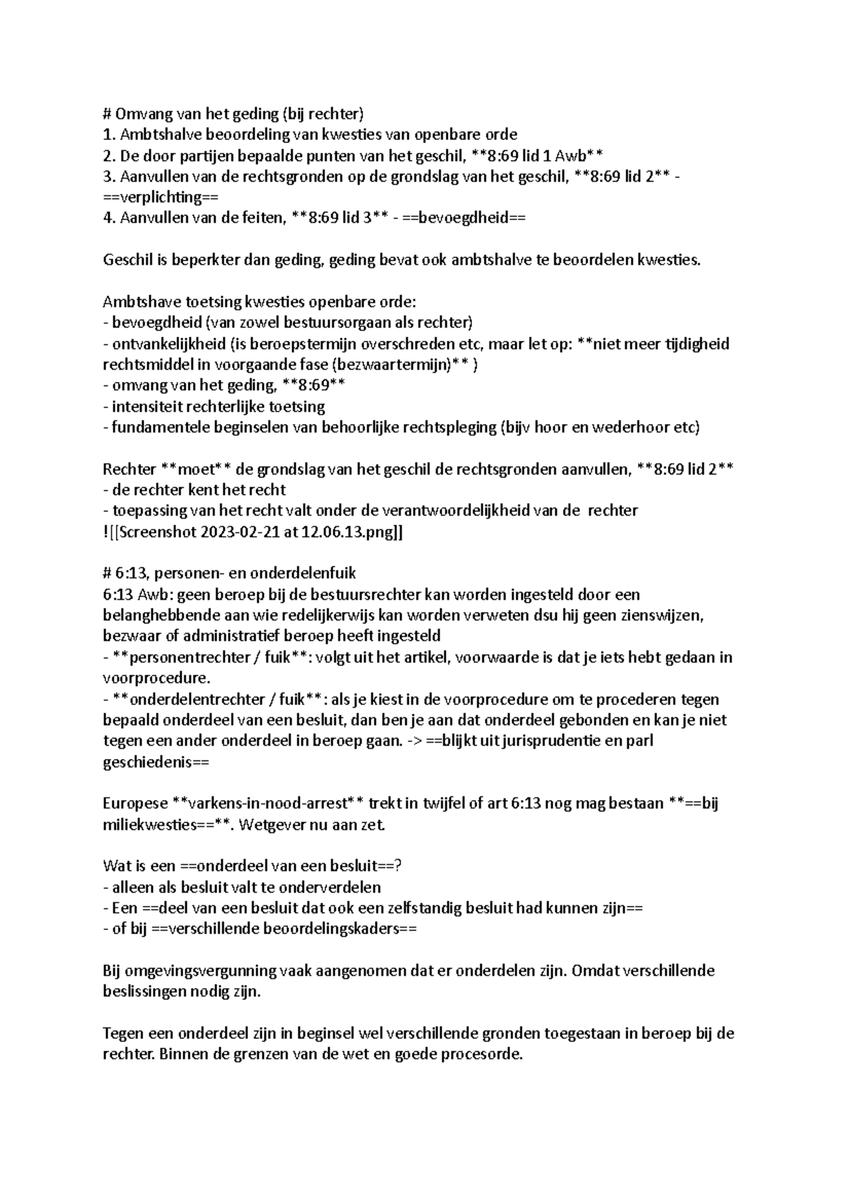 BPR Aantekeningen Week 3: Omvang van het Gedingen en Rechtsgronden ...
