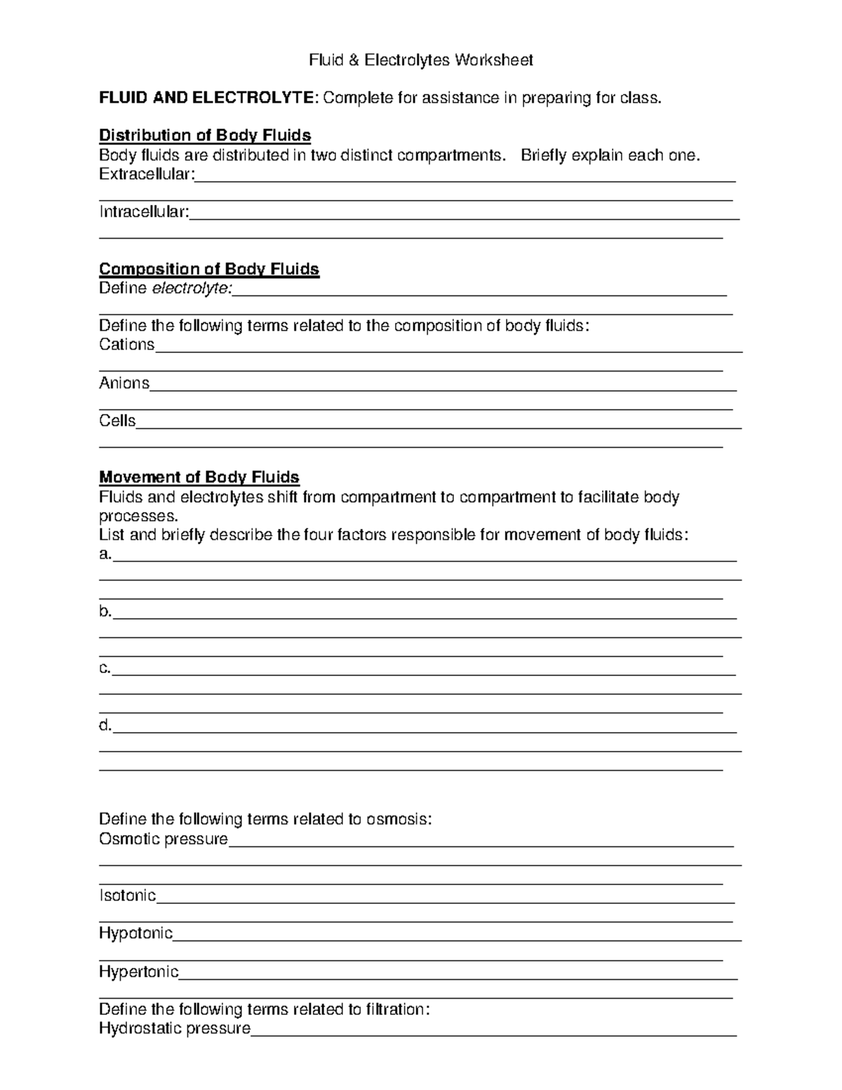Fluid-Electrolyte-worksheet - Fluid & Electrolytes Worksheet FLUID AND ...