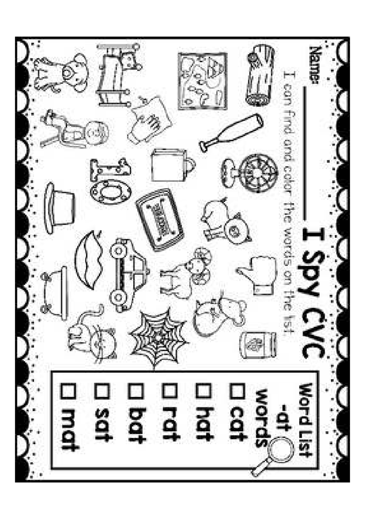 I SPY CVC Word List Activities for Short A, I, O, E, U Words - Studocu