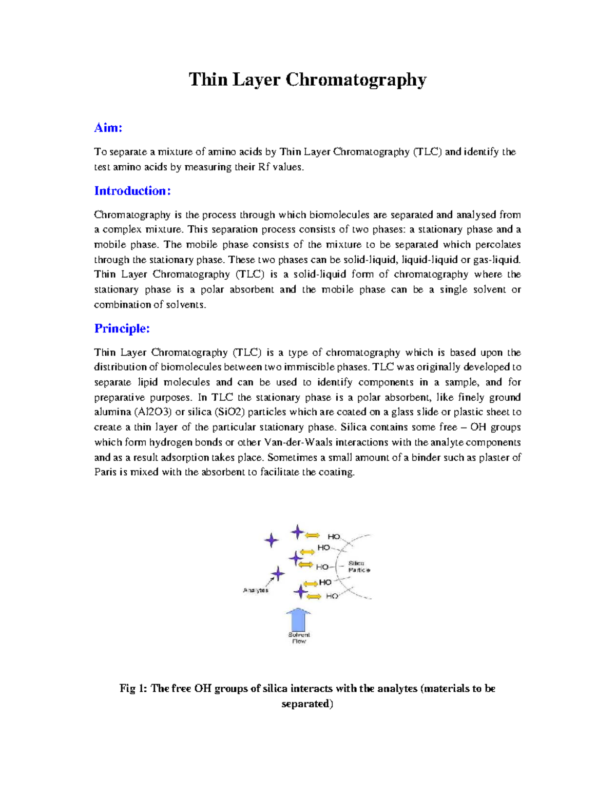 Thin Layer Chromatography (TLC) Protocol for Amino Acid Separation ...