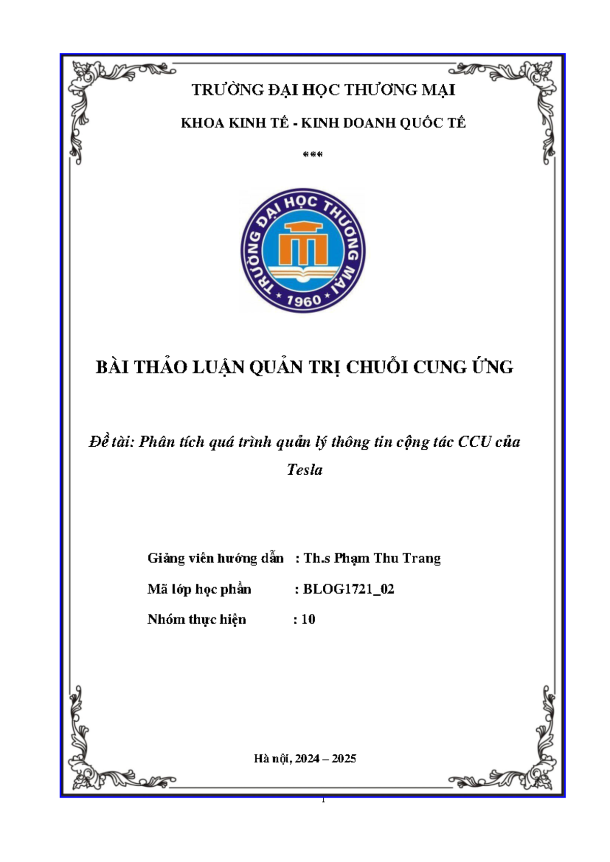 Phân Tích Quá Trình Quản Lý Thông Tin CCU của Tesla - BLOG1721_ - Studocu