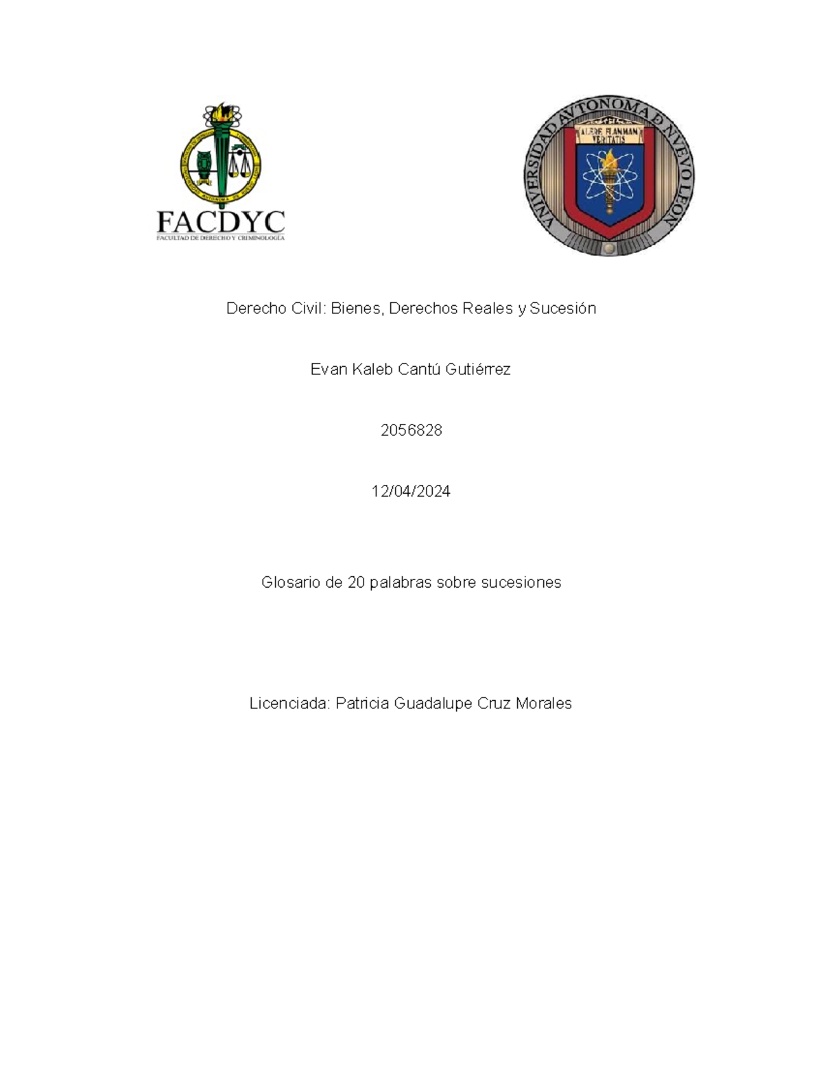Glosario de 20 Términos de Sucesión - Derecho Civil (2056828) - Studocu