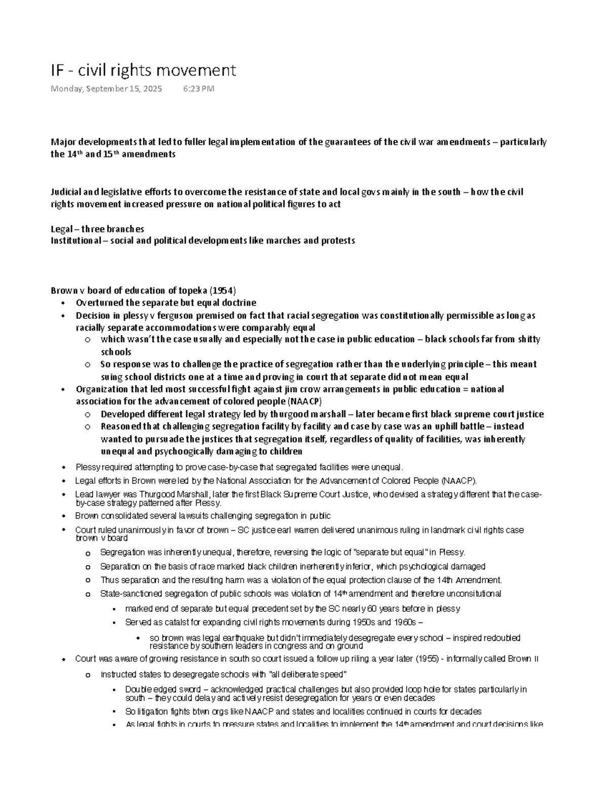 Civil Rights Legislation: Impacts of the 1964 CRA & 1965 VRA - Studocu