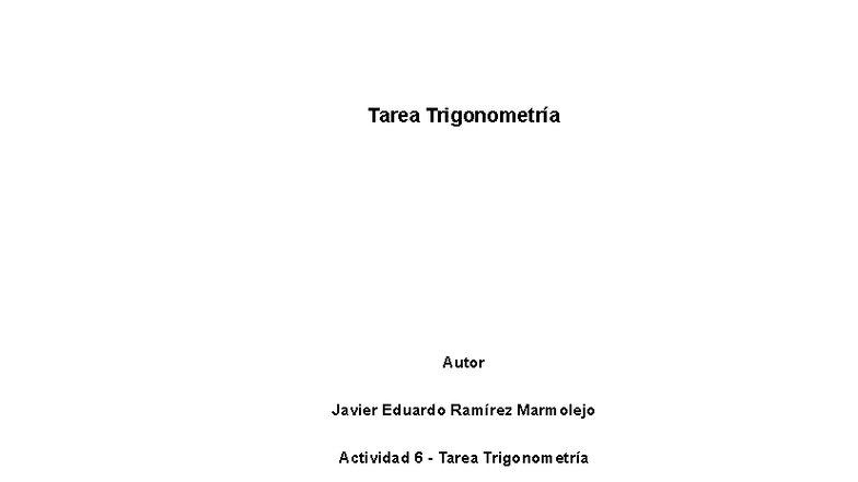 Actividad 6 de Trigonometría - Ingeniería Industrial - Studocu