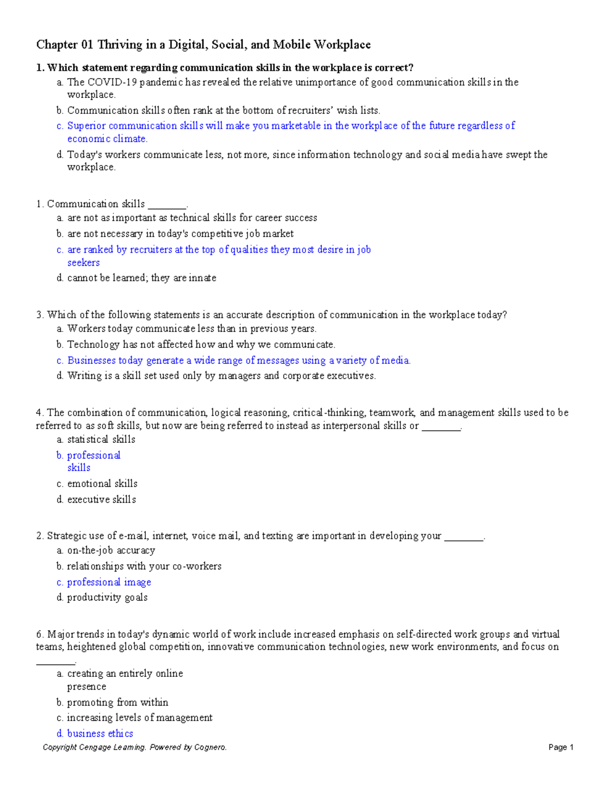 Chapter 01: Communication Skills in a Digital Workplace - Studocu