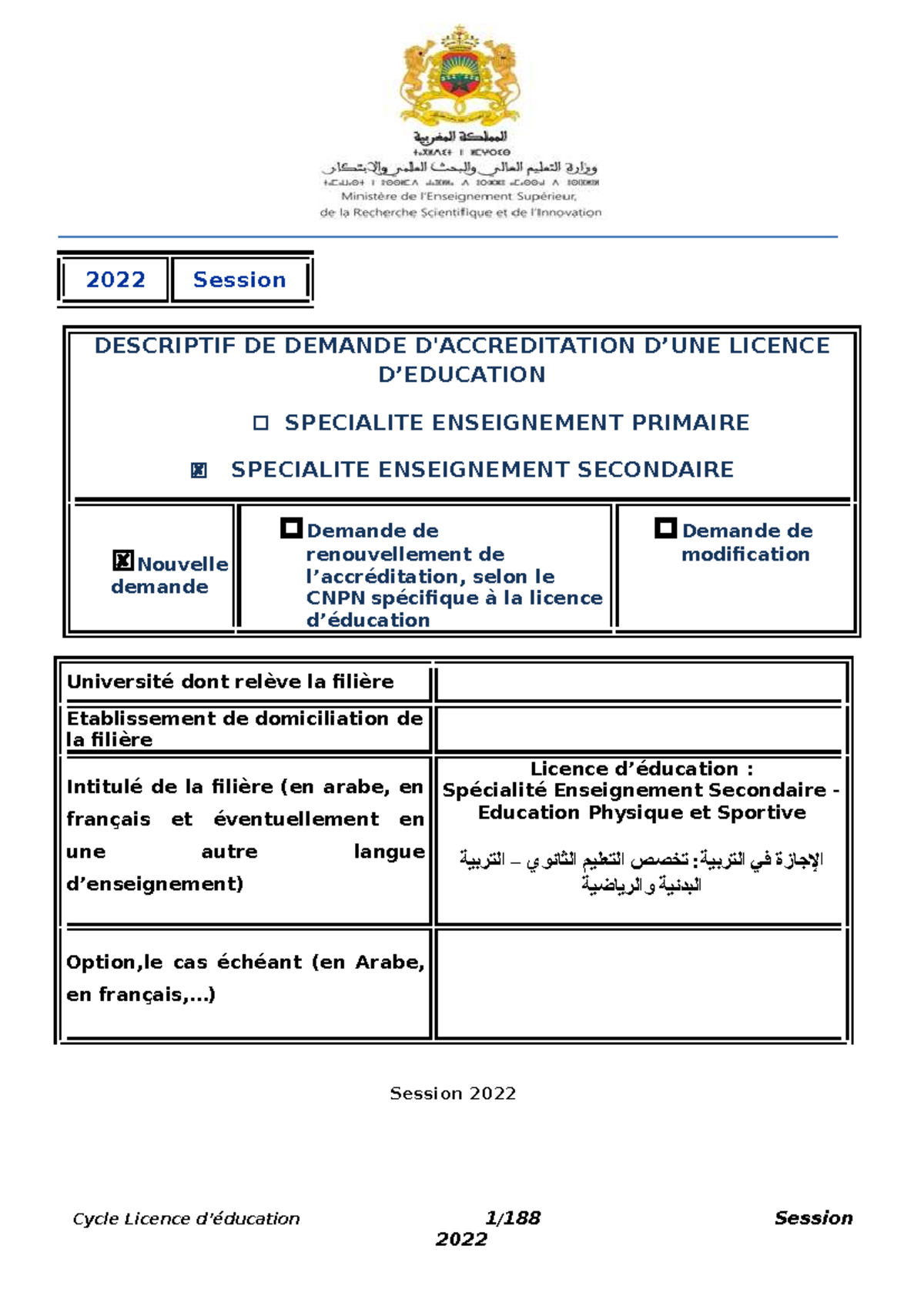 Licence Spécialité Enseignement Secondaire en Éducation Physique et ...