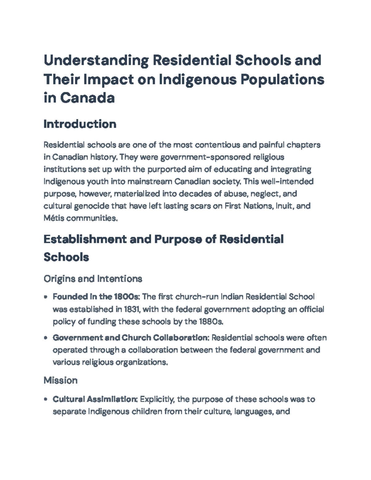 Understanding the Impact of Residential Schools on Indigenous Peoples ...