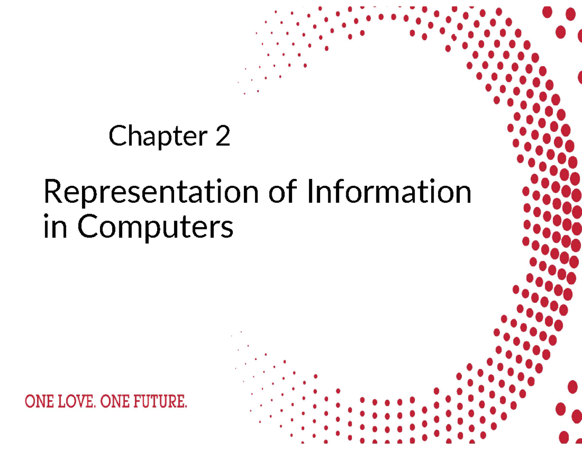 Chapter 1 2 - CS slides - Chapter 2 Representation of Information in ...