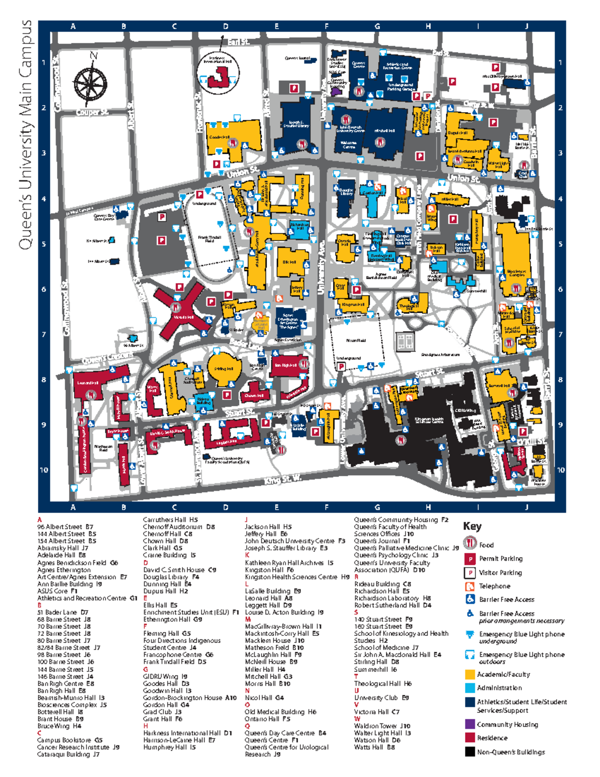 QU Campus Map 2019 08 - 1 2 3 4 5 6 7 8 9 10 1 2 3 4 5 6 7 8 9 10 A B C ...