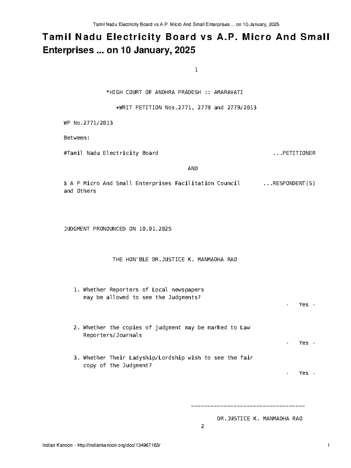 Tamil Nadu Electricity Board vs A.P. Micro & Small Enterprises ...