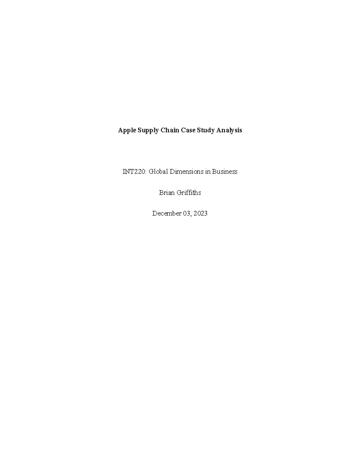 Apple Supply Chain Case Study Analysis - The key points raised by the ...