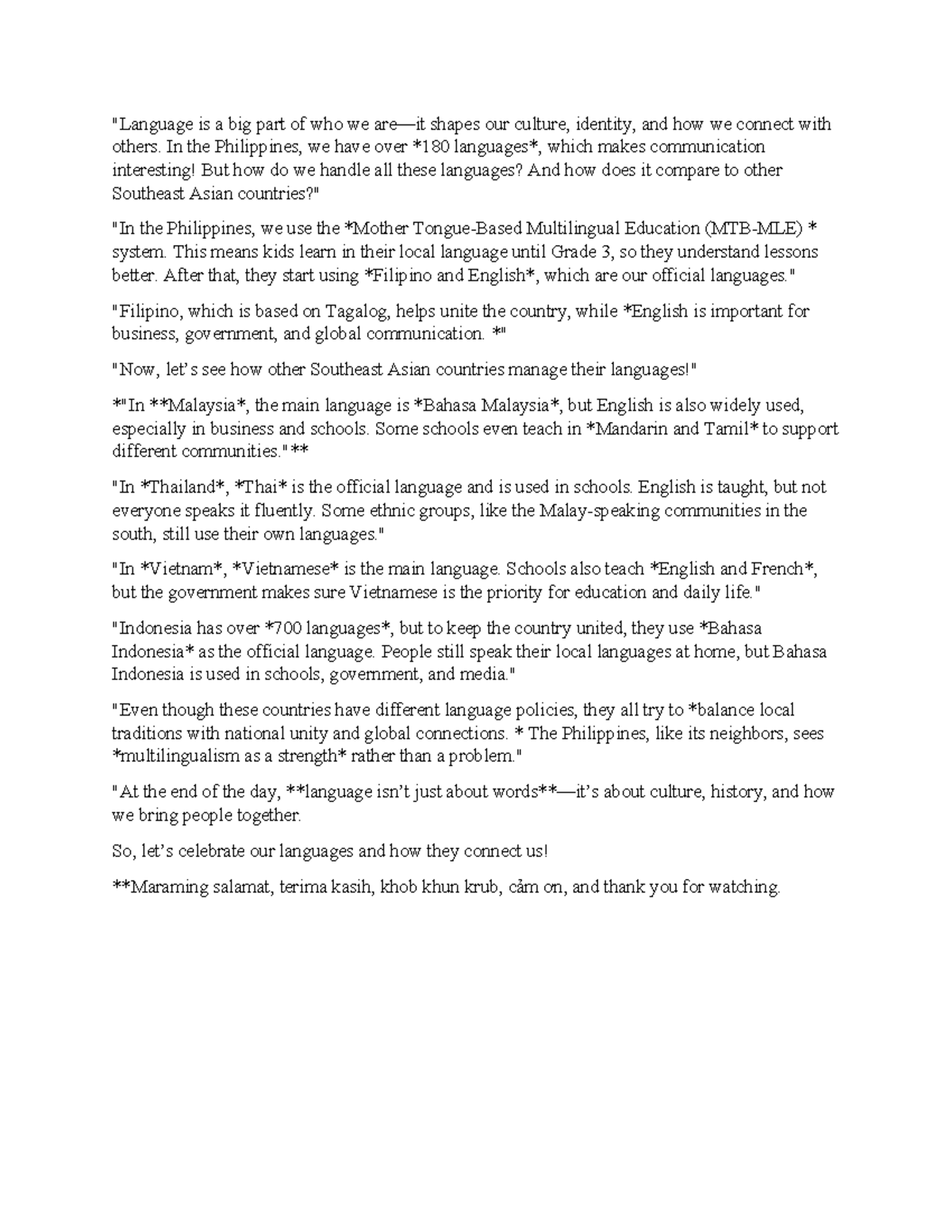 Language Policies in Southeast Asia: A Comparative Study - Studocu