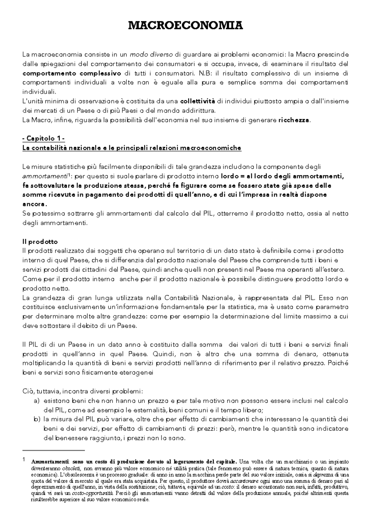 Macro economia prof. Nuti - MACROECONOMIA La macroeconomia consiste in ...