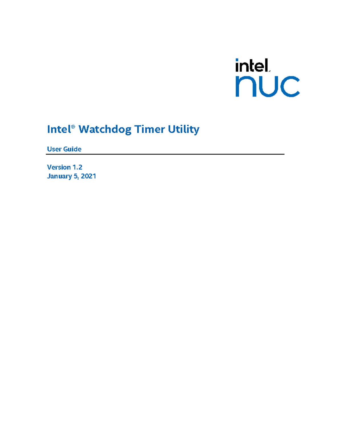 Intel® watchdog timer utility user guide v1 - Intel® Watchdog Timer ...