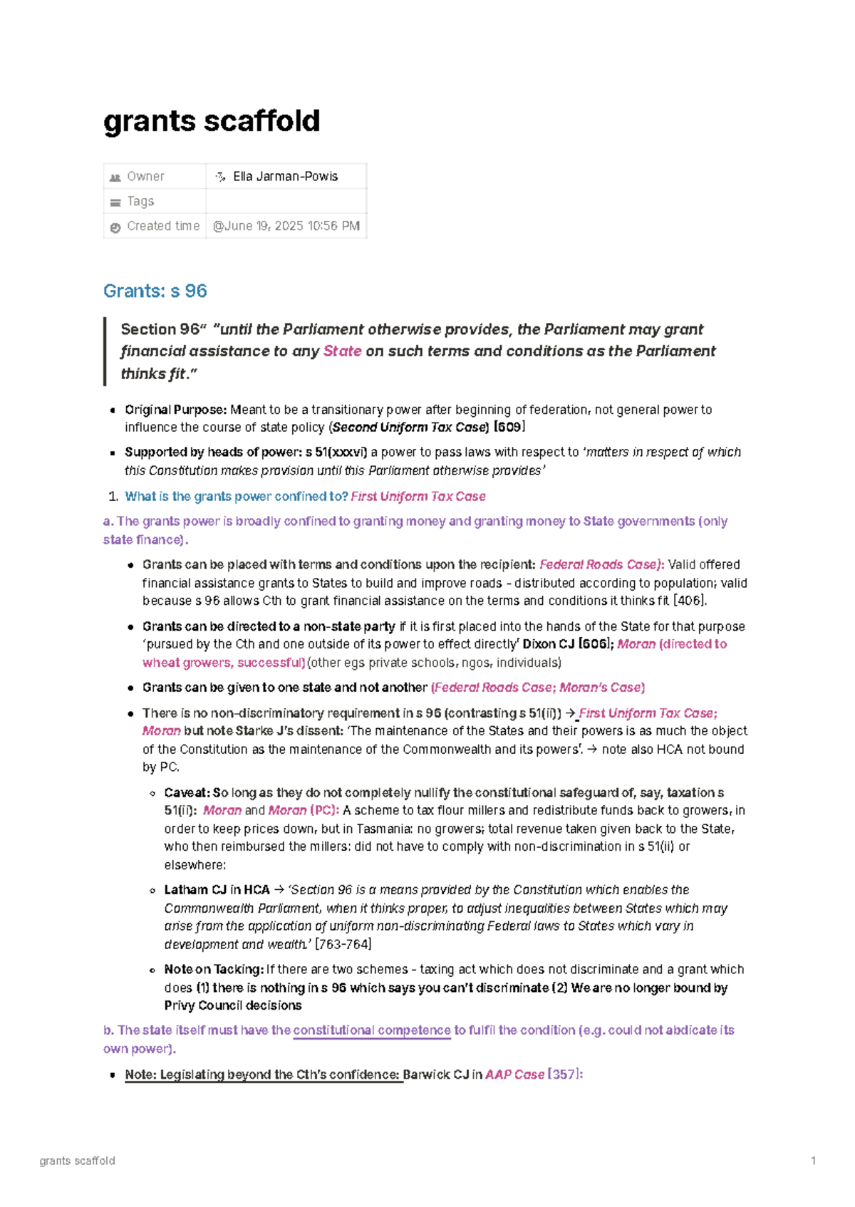 Grants Power Analysis: Section 96 & State Financial Assistance - Studocu