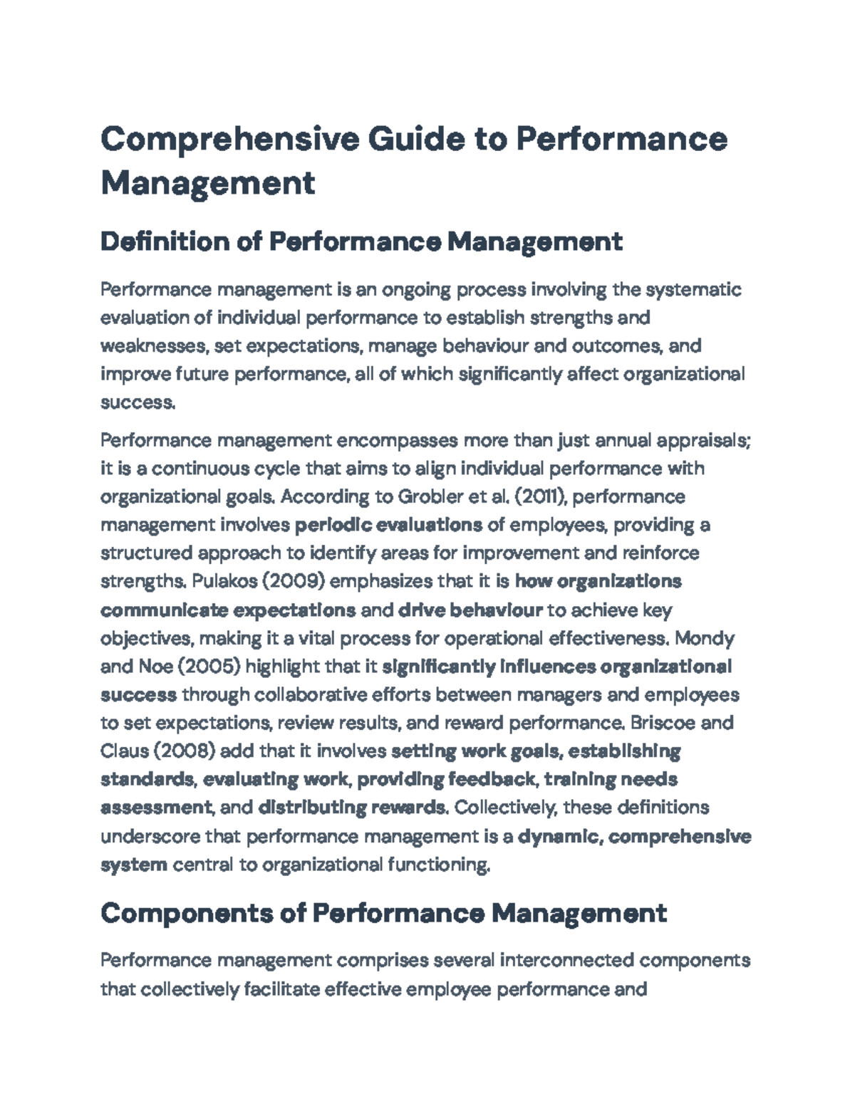 Comprehensive Overview of Performance Management Systems (PM 101) - Studocu