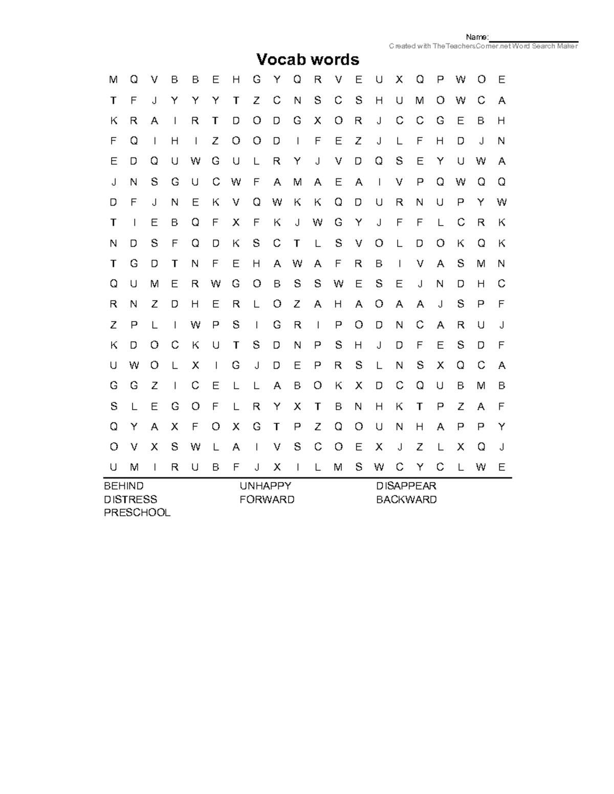 Word Search Puzzle - Vocabulary Review (PYB) - Studocu