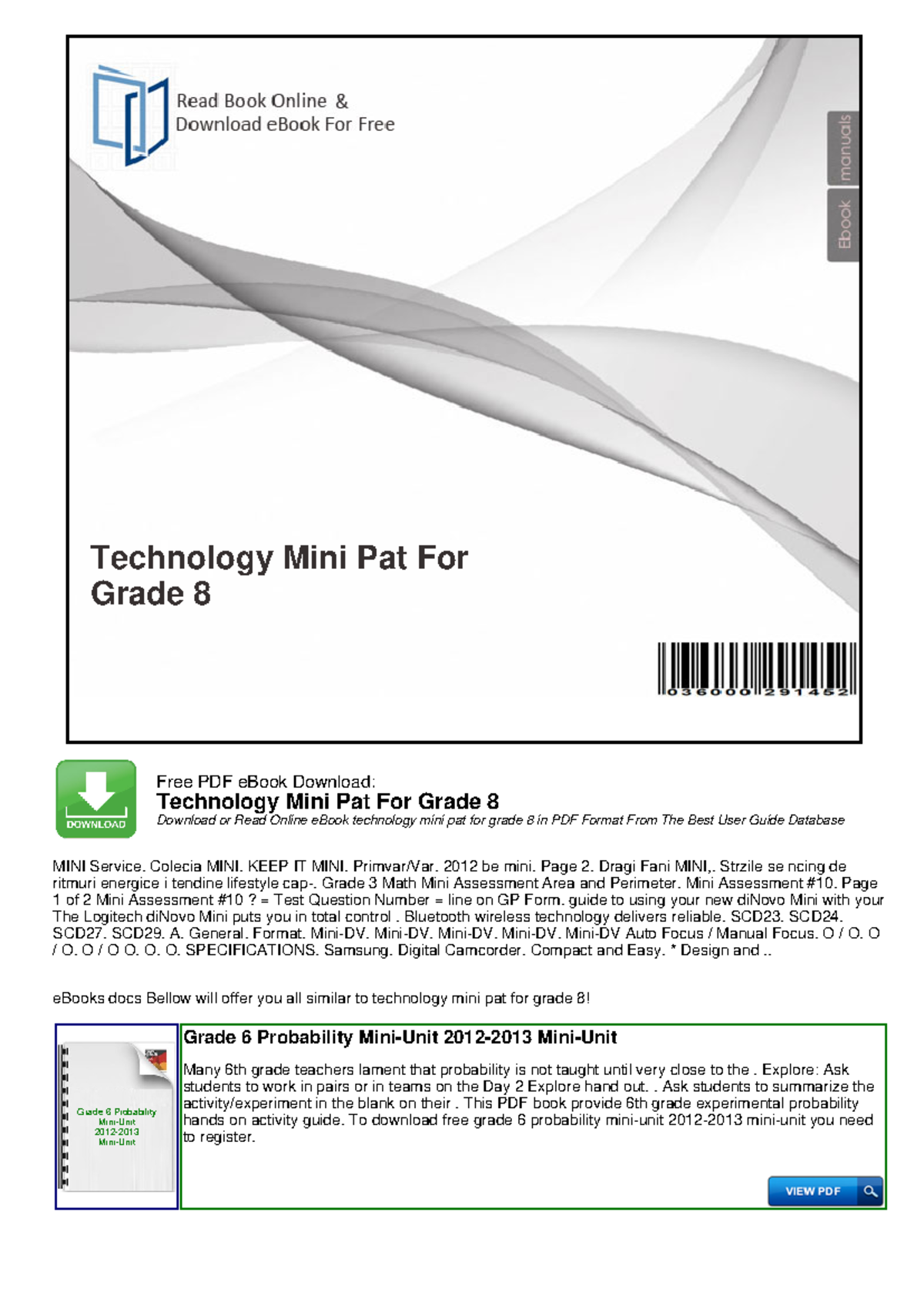 Grade 8 Technology Mini PAT: Comprehensive Study Resource - Studocu
