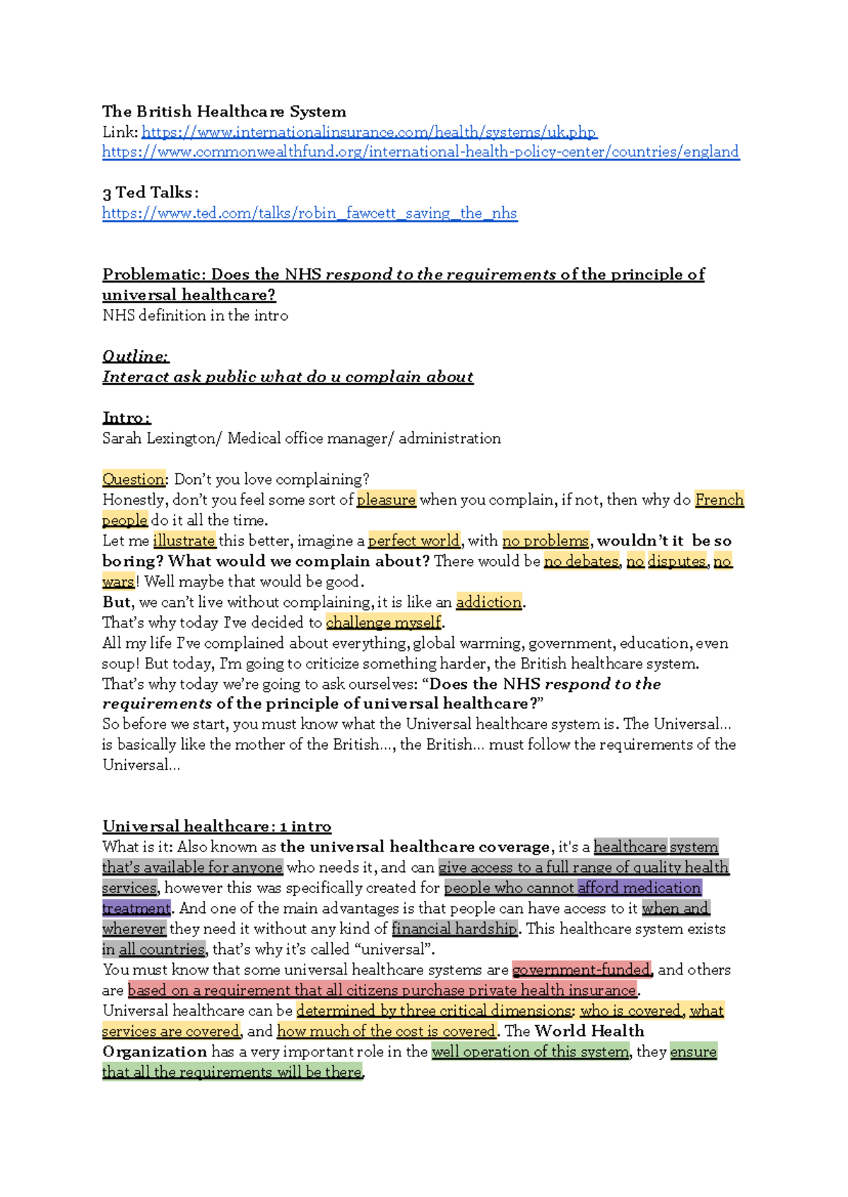 NHS Analysis: Evaluating Universal Healthcare Principles in the UK ...
