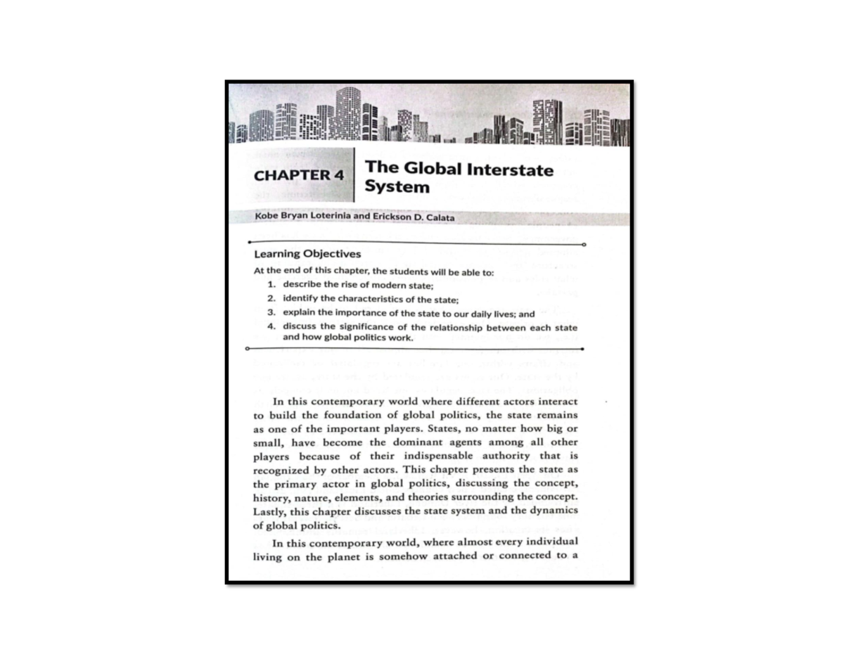 Chapter 4: The Global Interstate System (Contemporary World) - Studocu