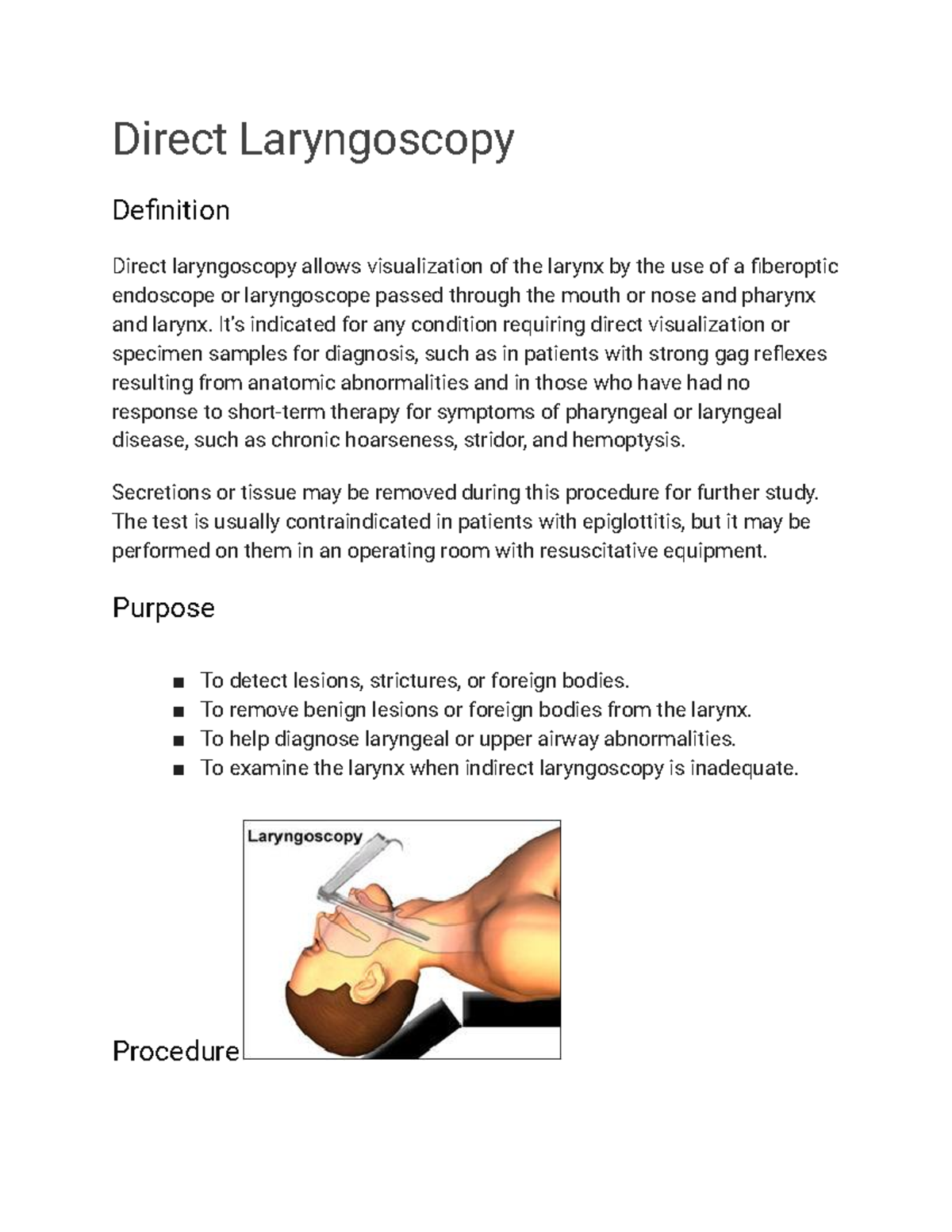 Direct Laryngoscopy Overview & Procedure Guide - Medical Essentials ...