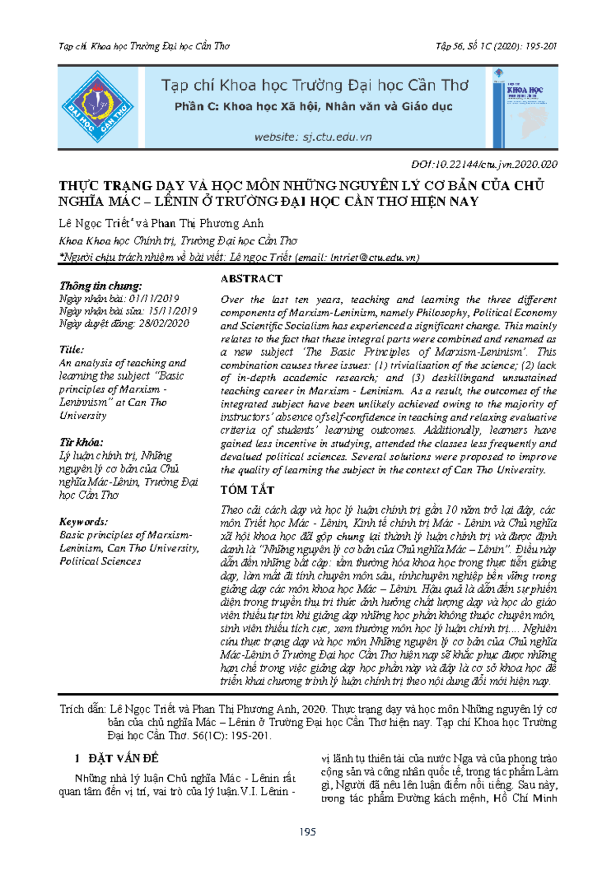 Thực trạng dạy và học môn Những nguyên lý cơ bản của Chủ nghĩa Mác ...