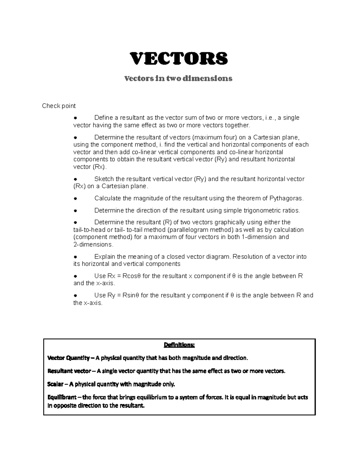 Vectors and Forces: Resultant Calculations and Applications in Physics ...