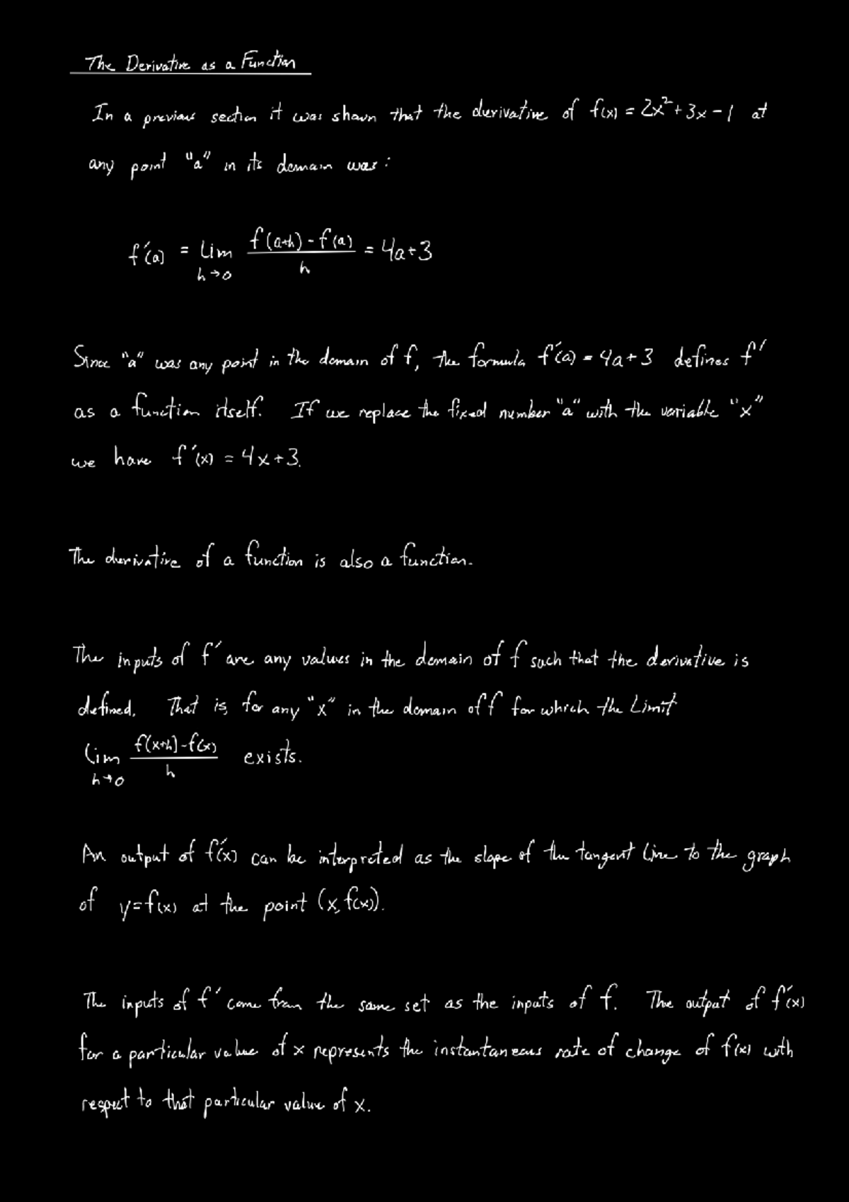 MATH 101: Understanding Derivatives as Functions and Their Properties - Studocu